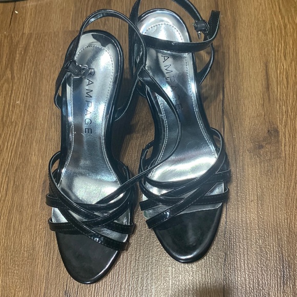 Rampage | Shoes | Rampage Strappy Black Heels Size 75 | Poshmark